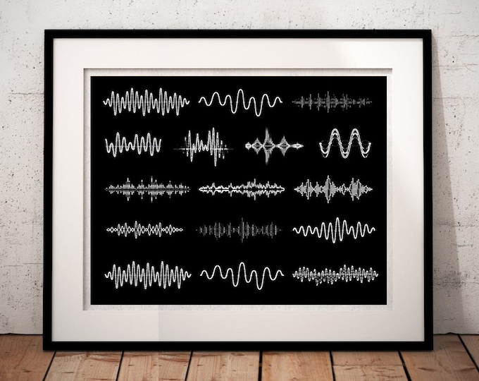 Sound Waveform Colorful Wall Art Print | Music Wave Abstract Modern Art ...