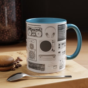Sound Engineer Gift - Retro Music Gear Ceramic Coffee Mug, Music Gift ...