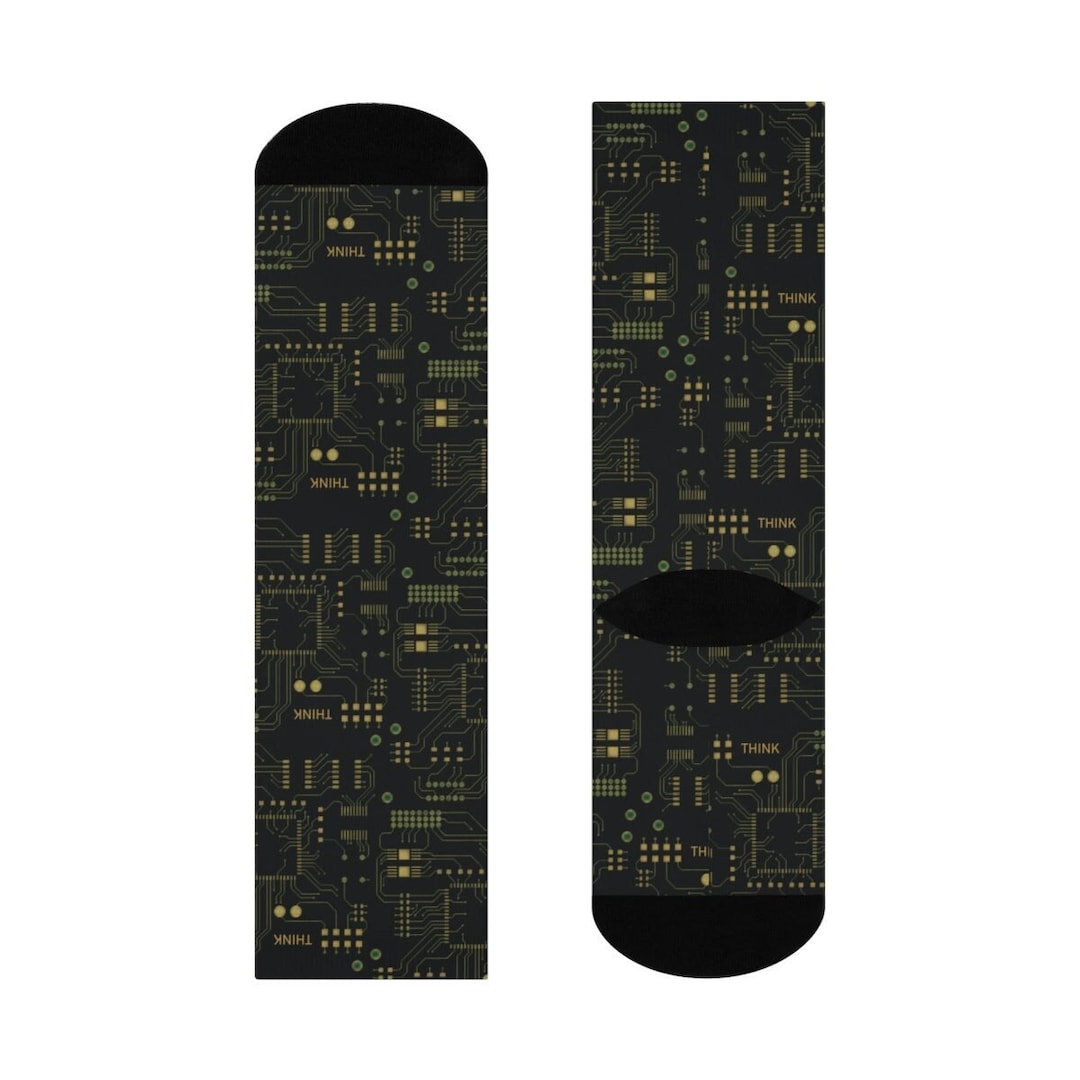 Unisex Circuit Board Socks, It Gift, Computer Engineer, Geeky Crew ...