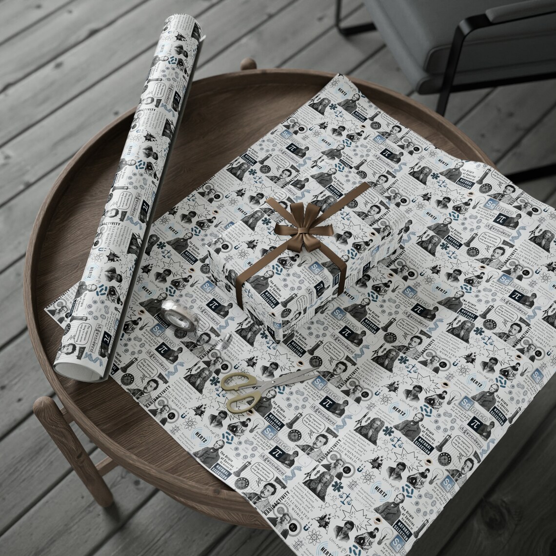 History of Science Collage Wrapping Paper, Physics Chemistry Biology - Etsy
