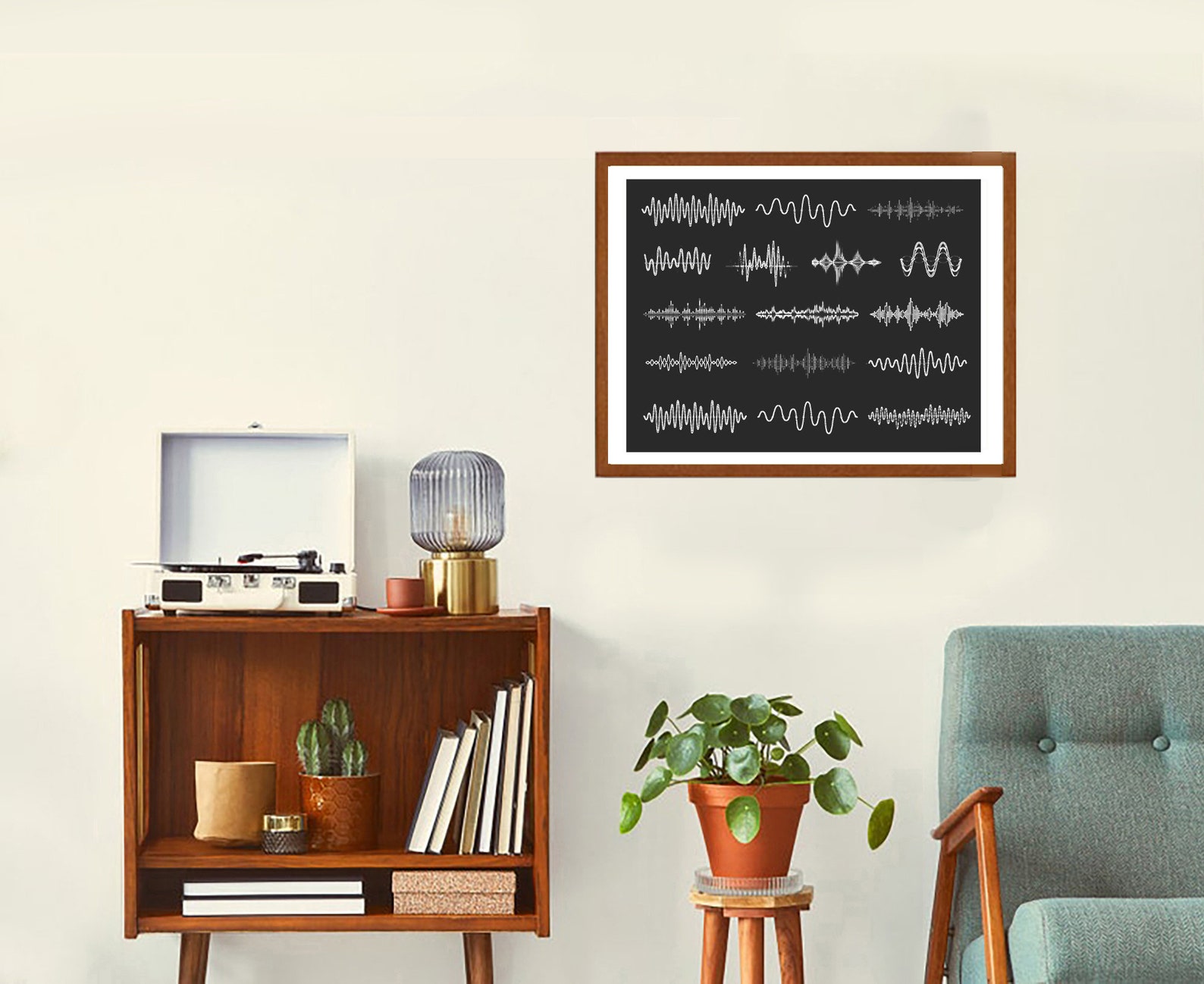 Sound Waves Print, Music Studio Art, Dj Poster, Sound Room Decor, Audio ...