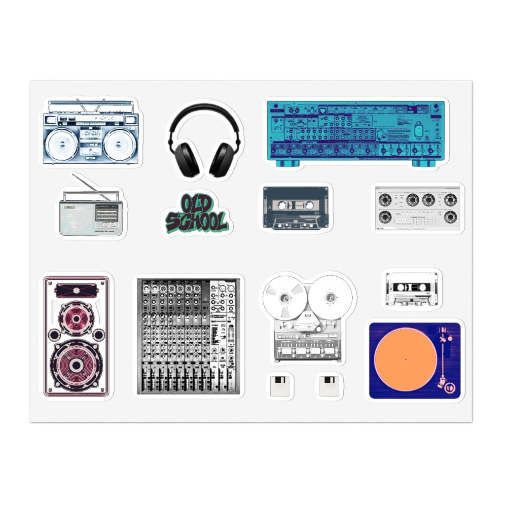 Retro Music Gear Stickers Old School Music Sticker Sheet - Etsy