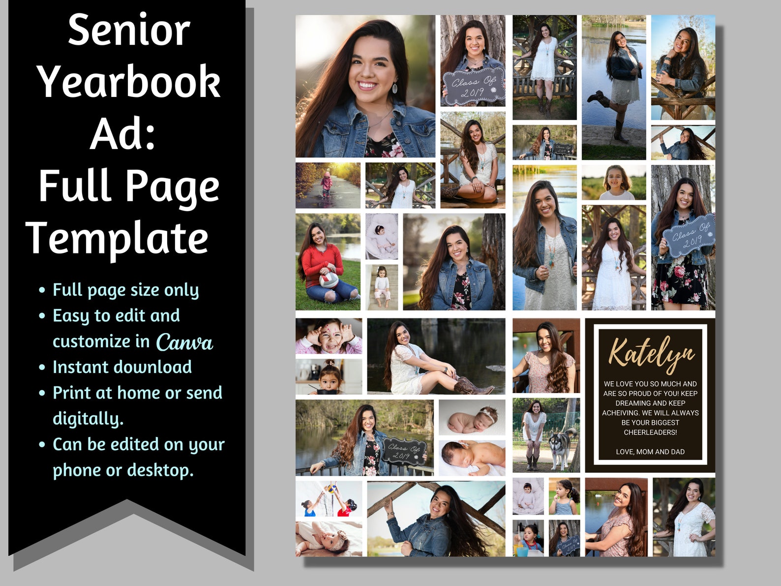 Full Page Senior Yearbook Ad Template Yearbook Ad Full Page - Etsy
