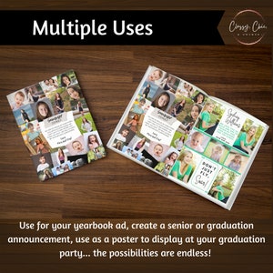 Full Page Senior Yearbook Ad Template, Yearbook Full Page, 8.5x11 ...