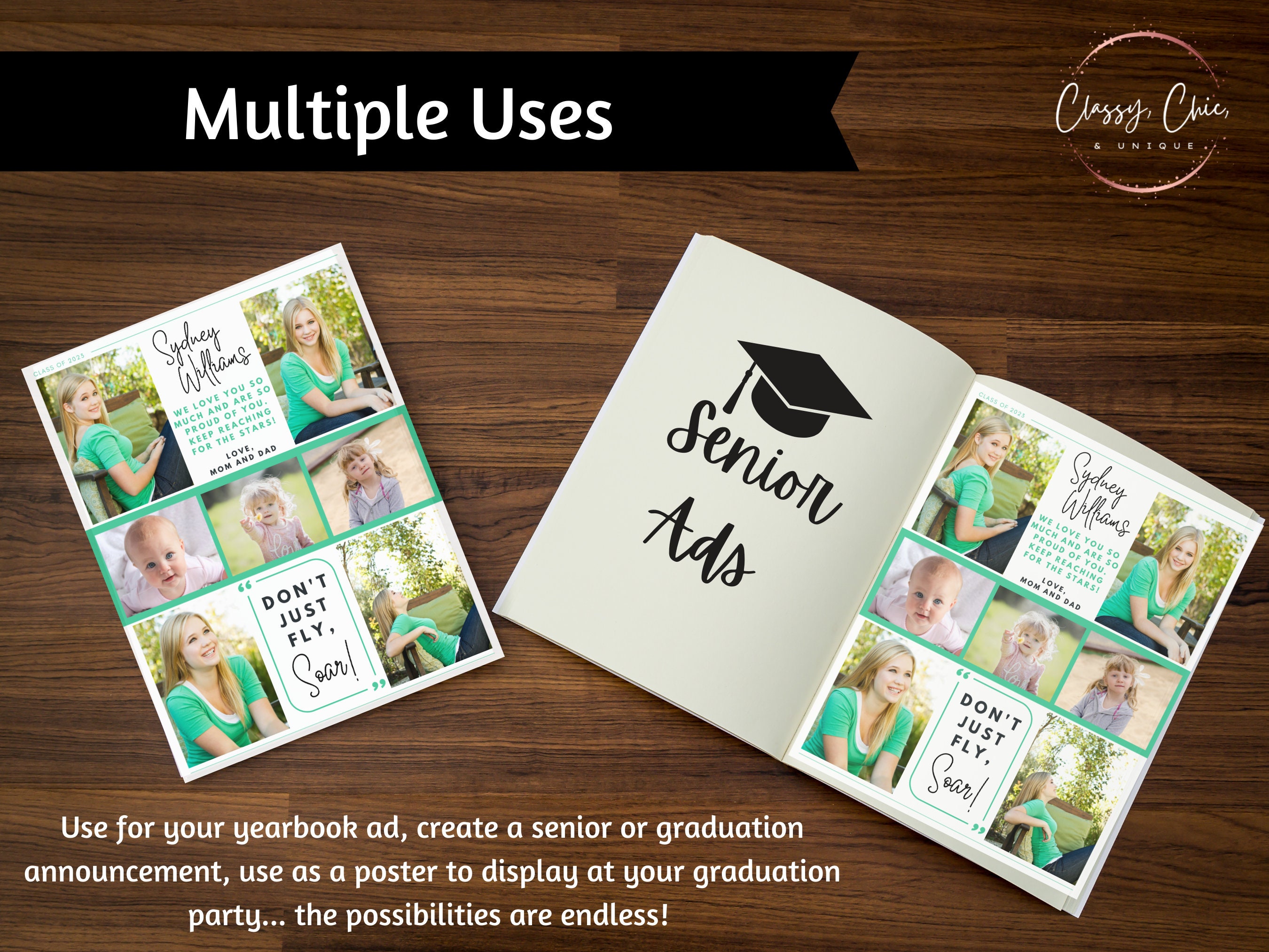 Full Page Senior Yearbook Ad Template, Yearbook Ad Full Page, Senior ...