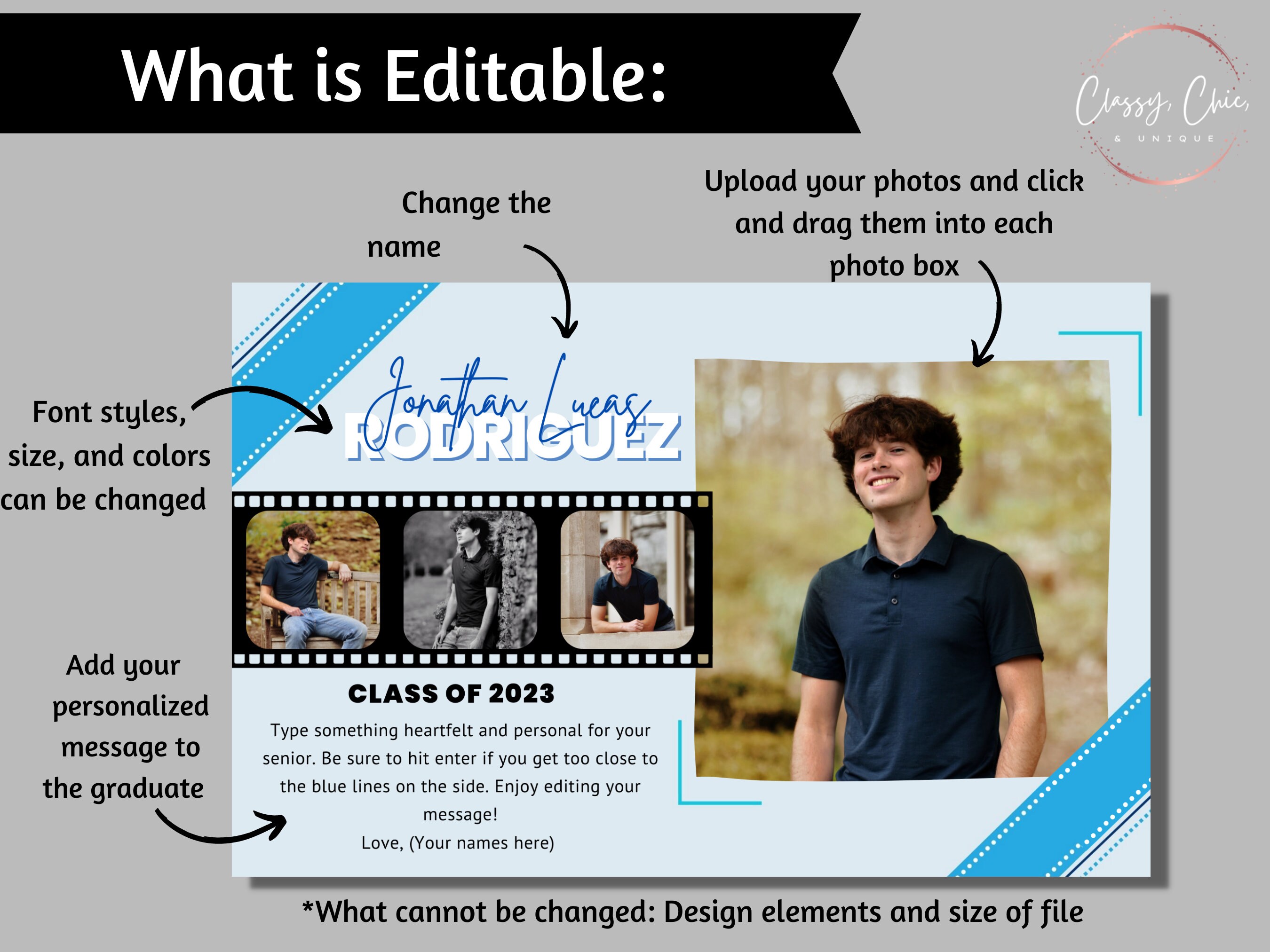 Senior Yearbook Ad Template Bundle, Full Page Senior Ad, Half Page ...