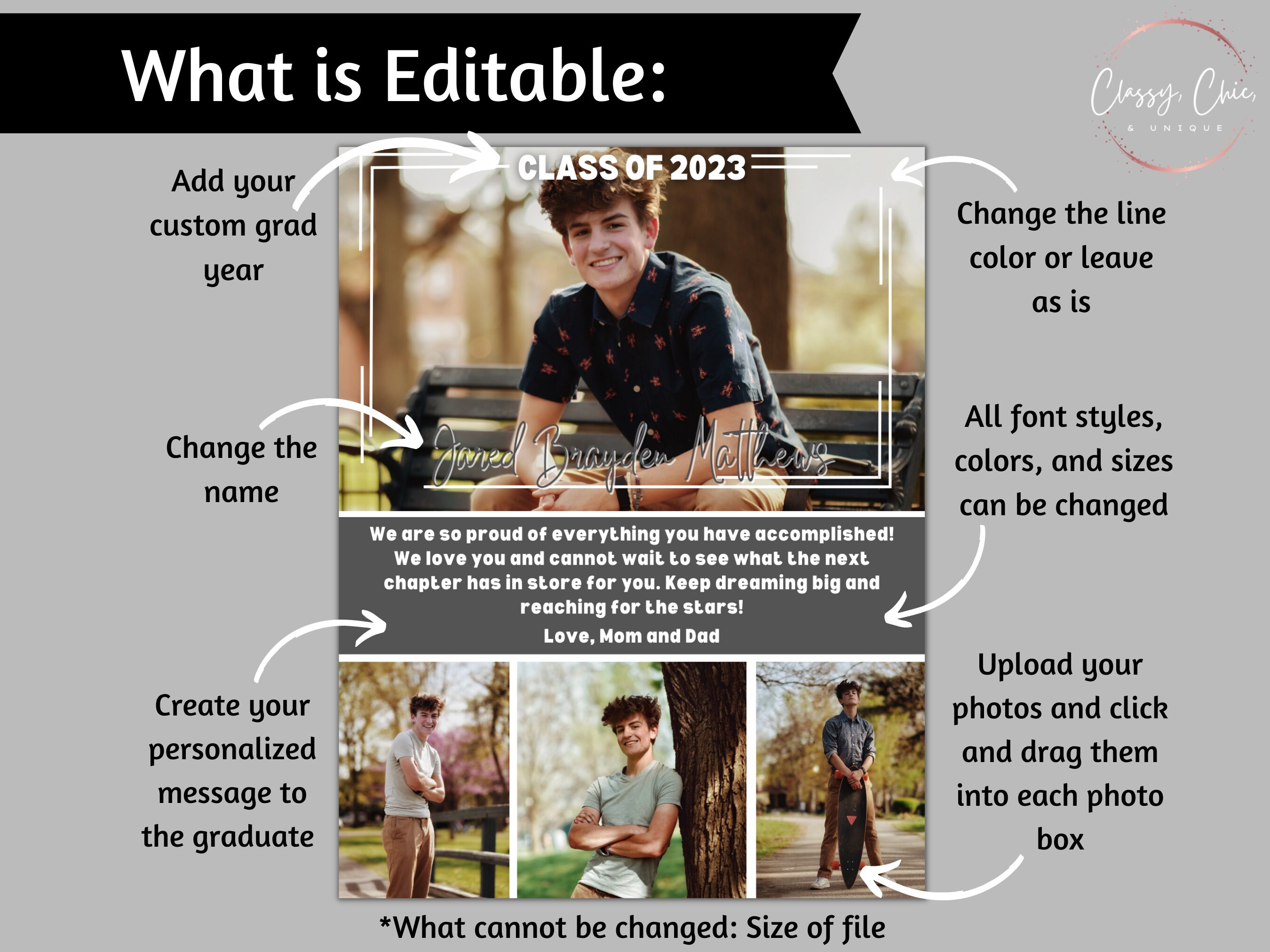 Senior Yearbook Ad, Quarter Page Senior Yearbook Ad, Senior Tribute Ad ...