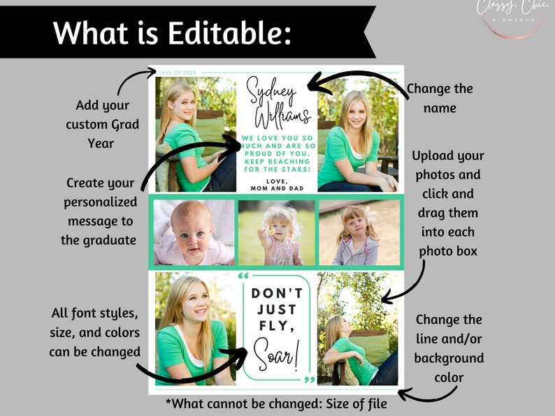 Full Page Senior Yearbook Ad Template, Yearbook Ad Full Page, Senior ...