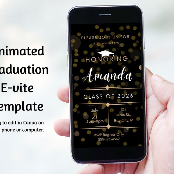 Animated Graduation Invitations - Etsy