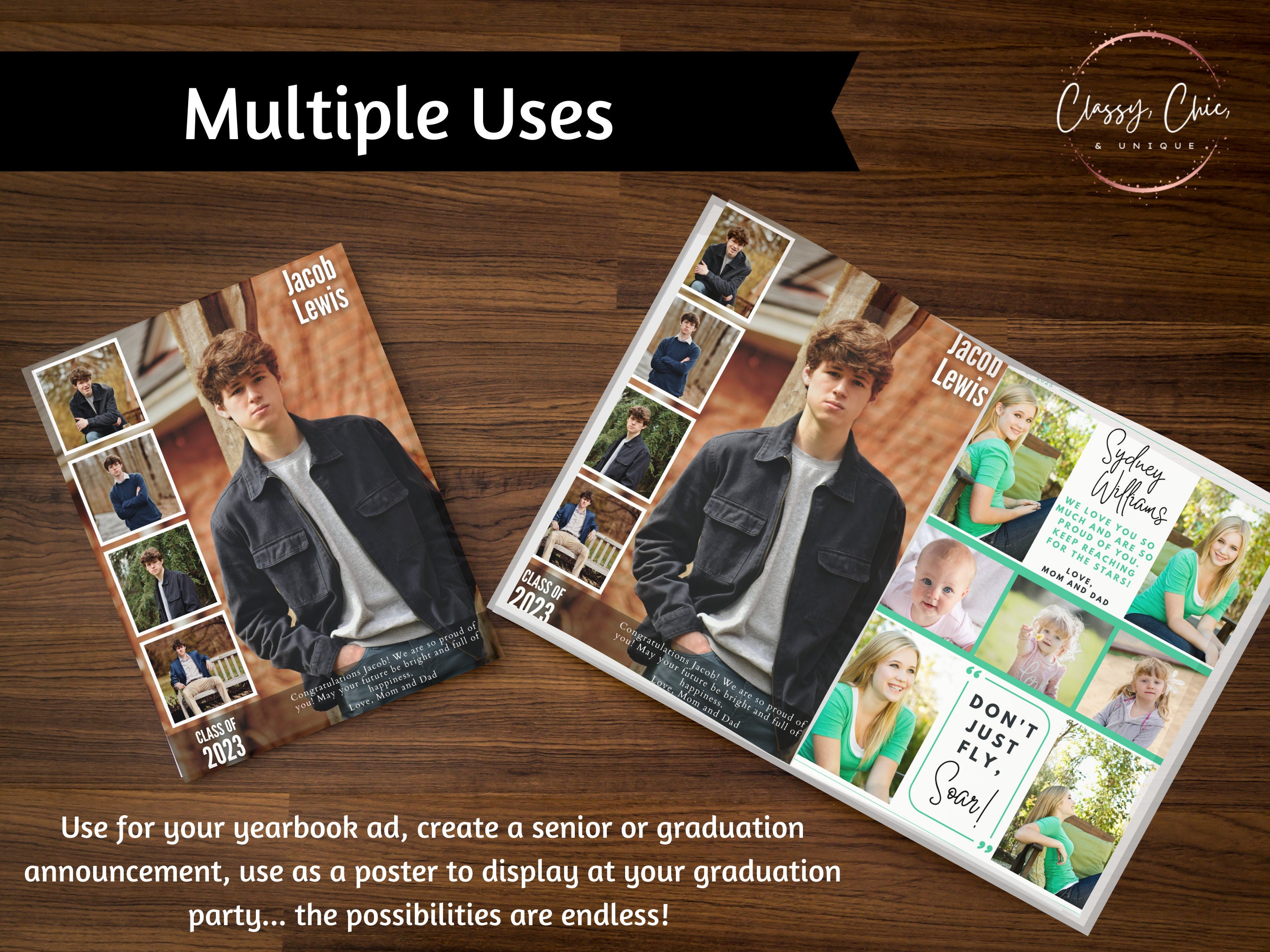 Full Page Senior Yearbook Ad Template, Yearbook Ad Full Page, Senior ...
