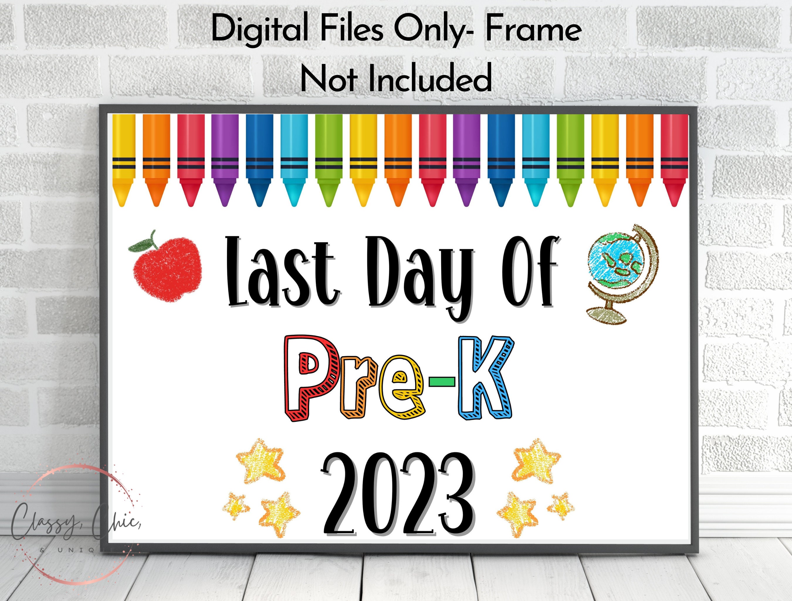 Printable Last Day of Pre-k Sign, Last Day of School Digital Download ...