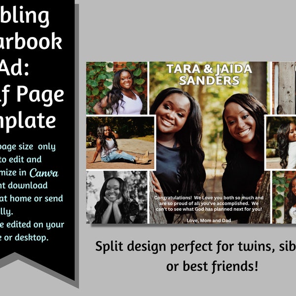 Yearbook Full Page Ad Canva - Etsy