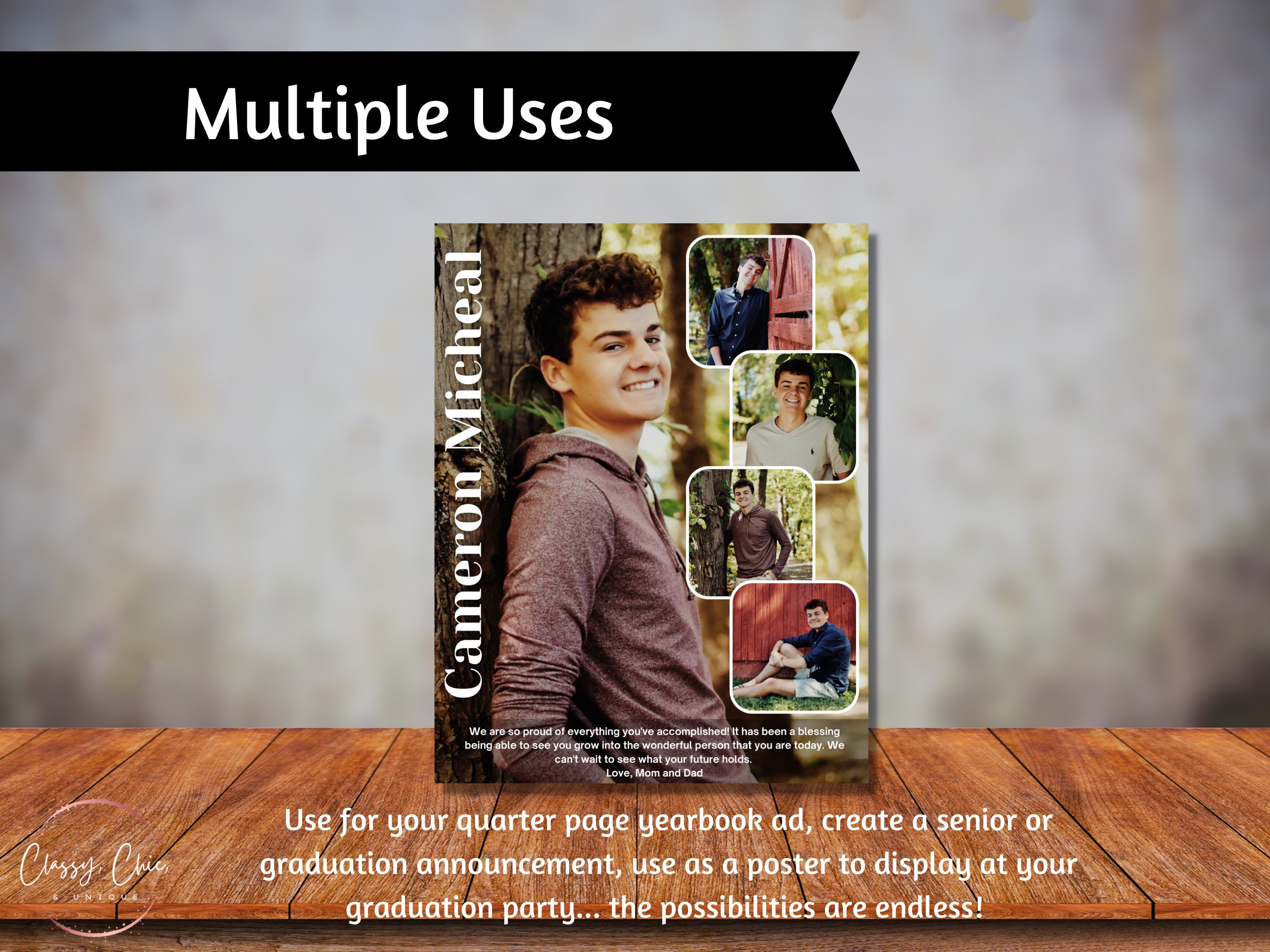 Senior Yearbook Ad, Quarter Page Senior Yearbook Ad, Senior Tribute Ad ...