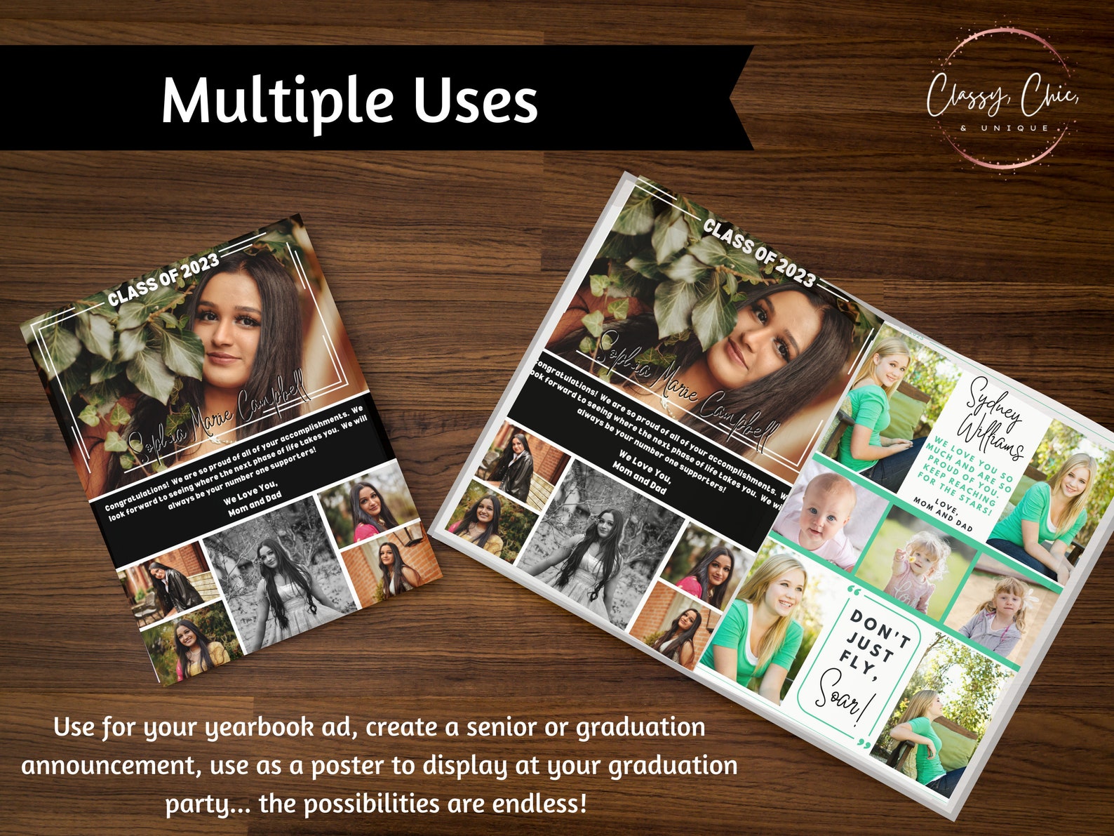 Full Page Senior Yearbook Ad Template, Yearbook Ad Full Page, Senior ...