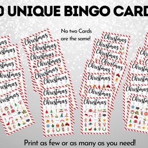 Christmas Bingo, 30 Unique Bingo Cards, Kids' Christmas Activity ...