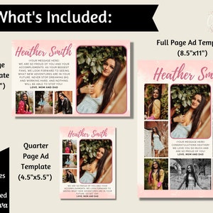 Senior Yearbook Ad Template Bundle, Full Page Senior Ad, Half Page ...
