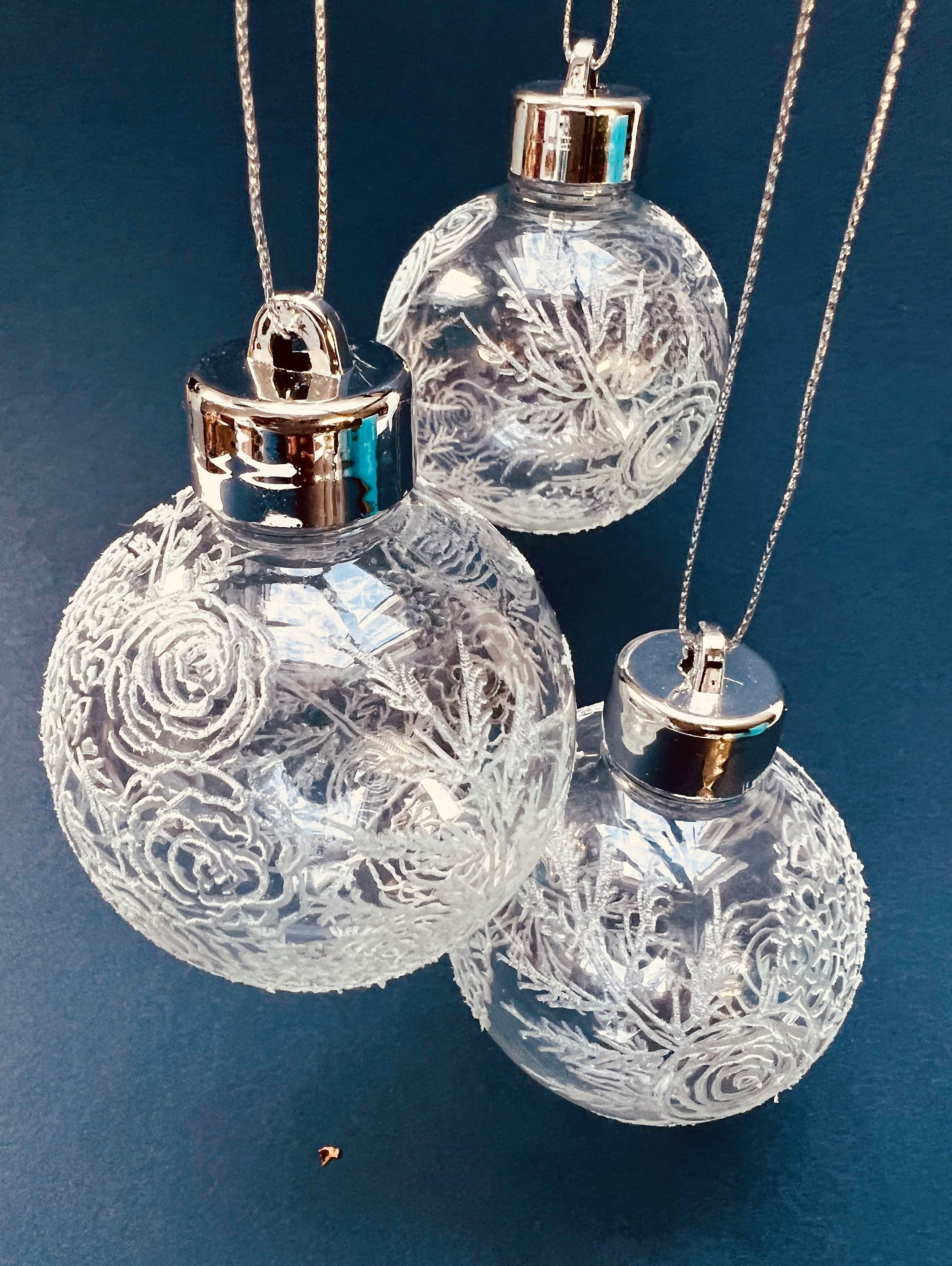 Bespoke Hand Engraved Christmas Baubles. Clear With Unique - Etsy