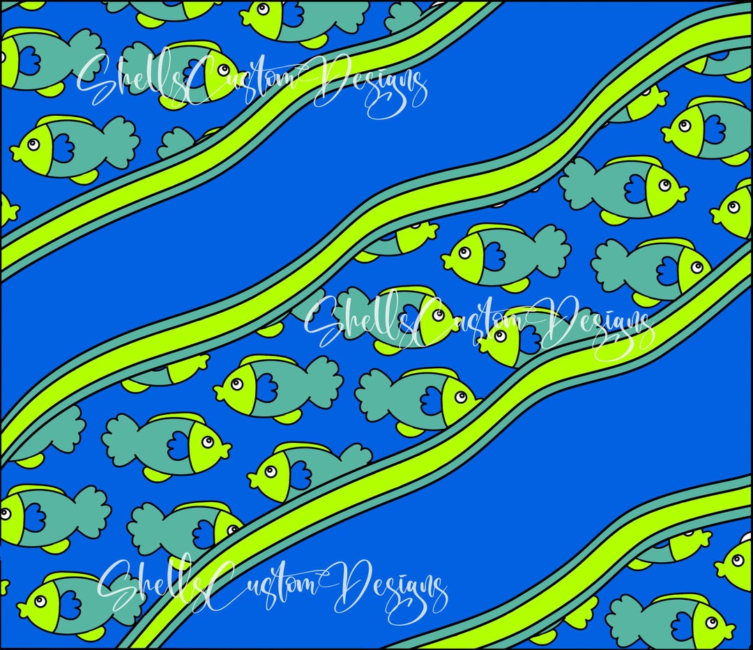 Feeling Fishy Fish Waves Tumbler Template SVG Cut File - Etsy