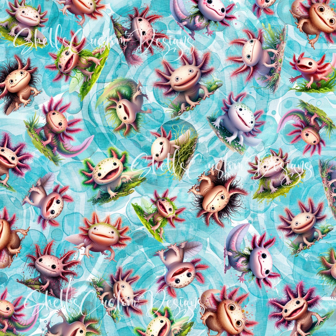 12x12 Printed Vinyl Axolotl Axolotls Fish Water Fantasy - Etsy