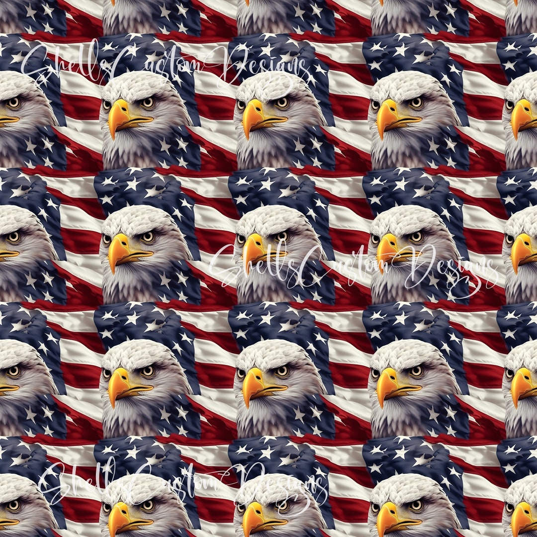 12x12 Printed Vinyl American Flag Eagle - Etsy