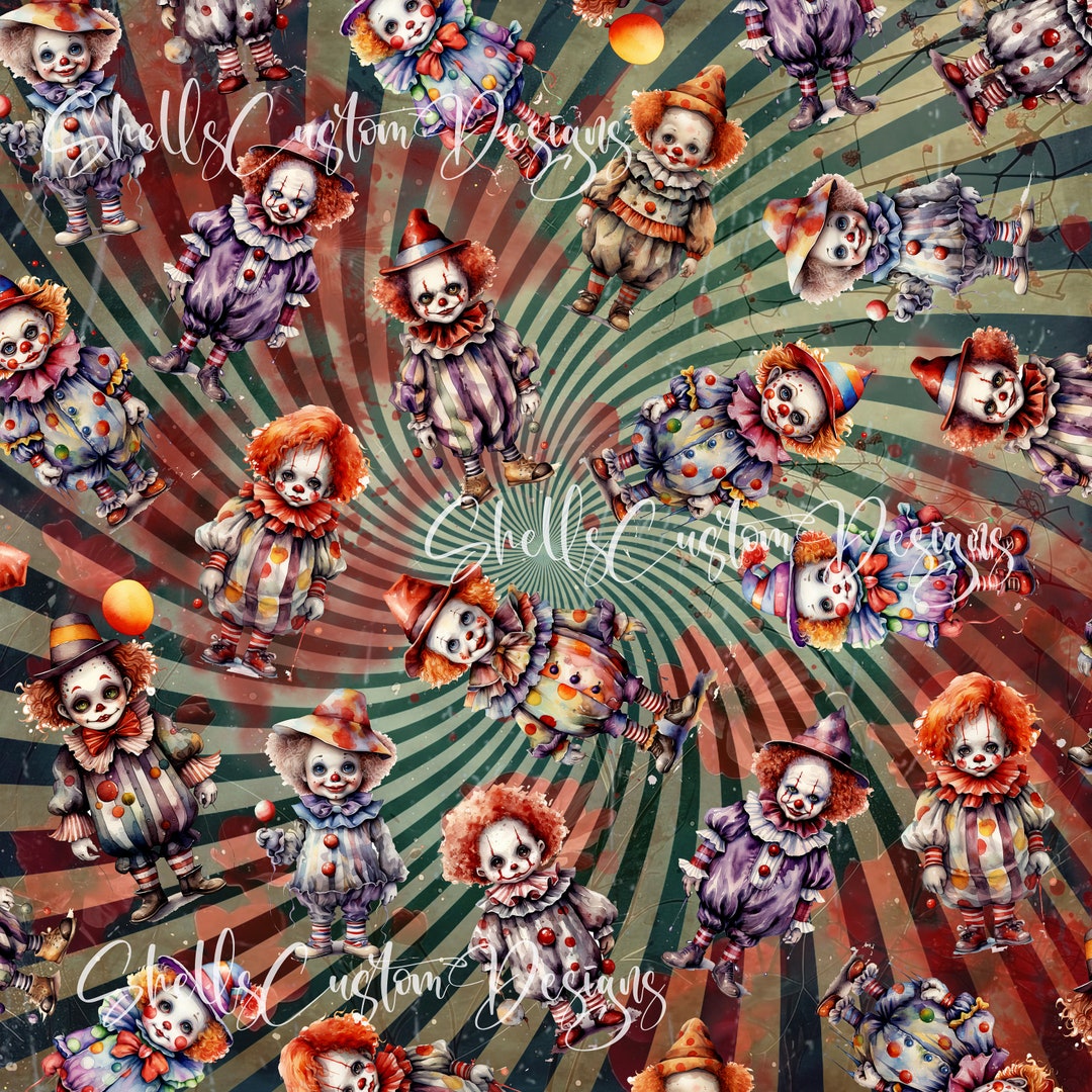12 X 12 Printed Pattern Clown Circus Spooky Halloween - Etsy