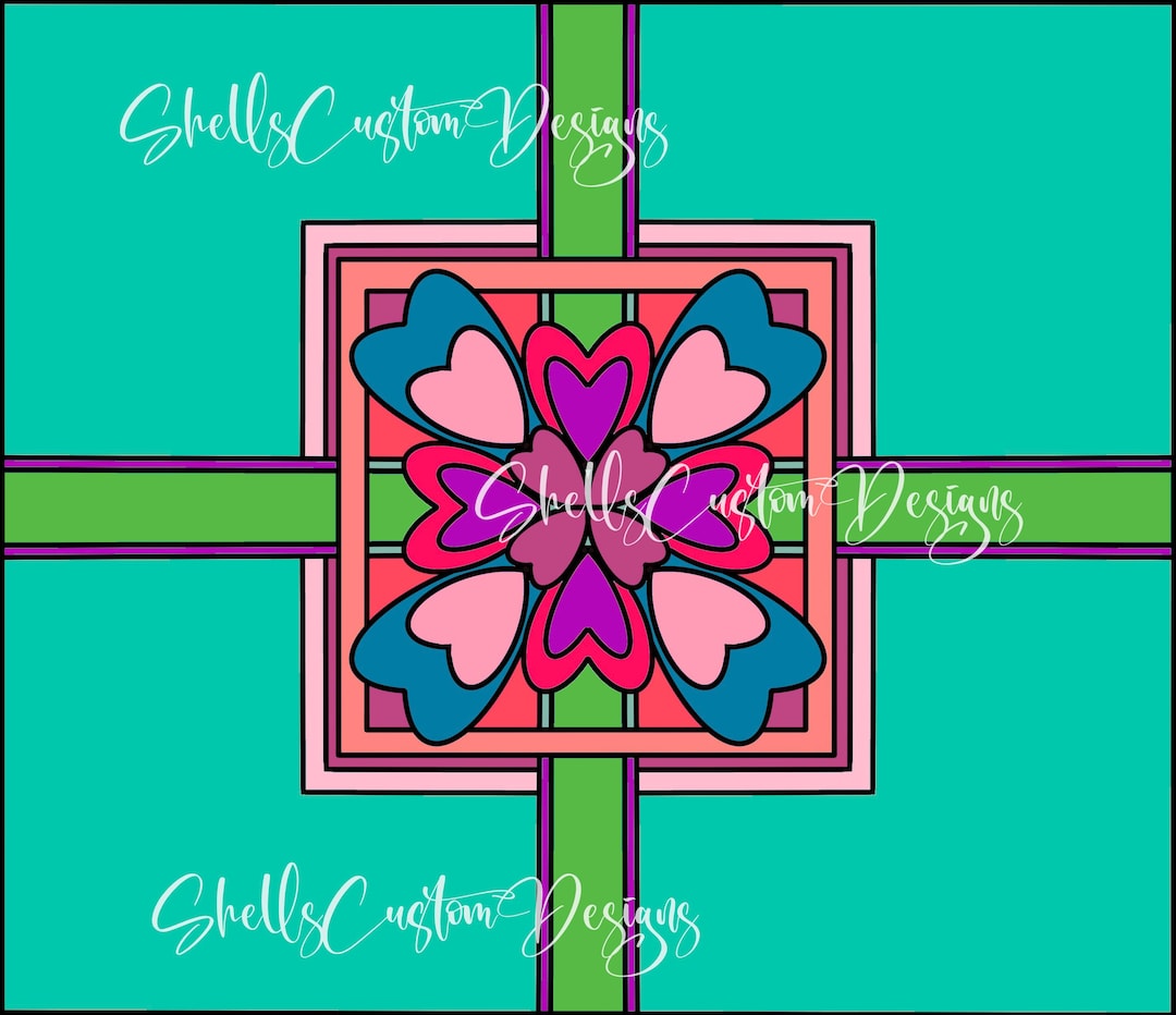 Package Hearts Tumbler Template SVG Cut File - Etsy