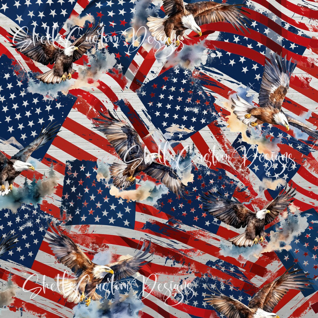 12x12 Printed Vinyl American Flag Eagle - Etsy