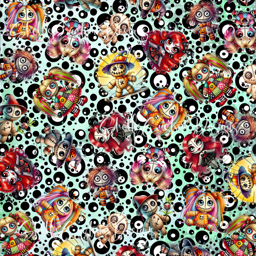 12x12 Printed Vinyl Voodoo Doll Pin Cushion Halloween Creepy Fun - Etsy