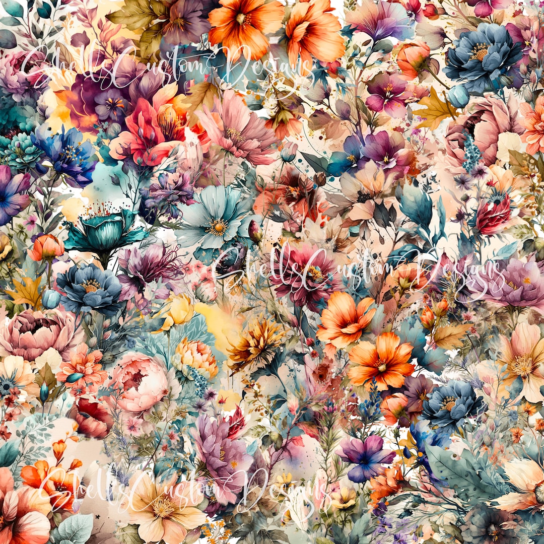 12 X 12 Printed Pattern Wild Flowers - Etsy