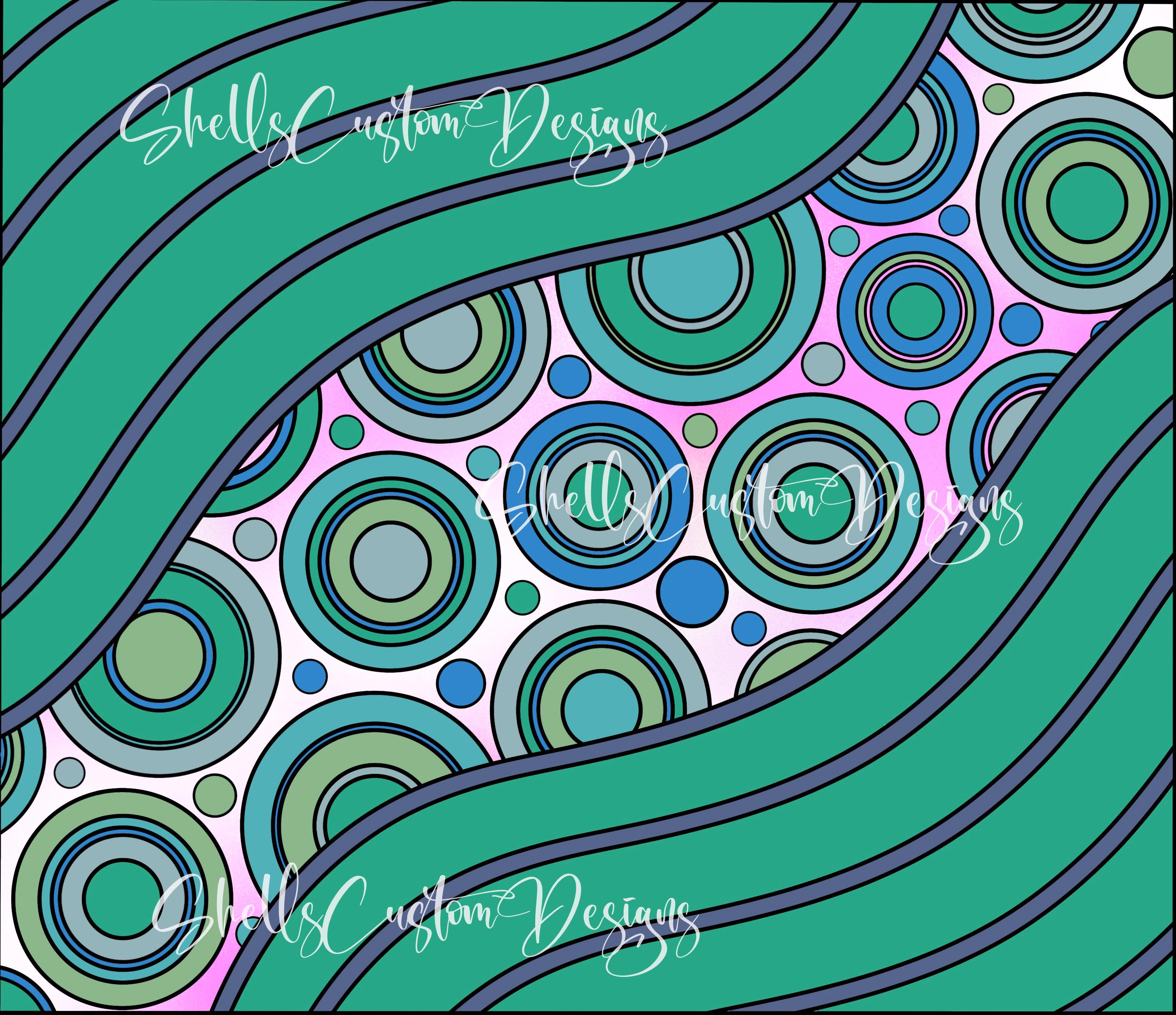 Circles and Waves Tumbler Template SVG Cut File - Etsy