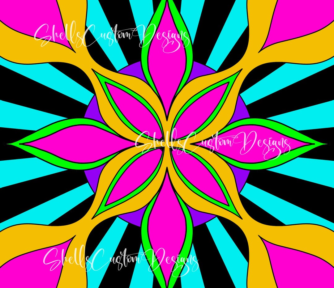 Funky Flower Floral Tumbler Template SVG Cut File - Etsy