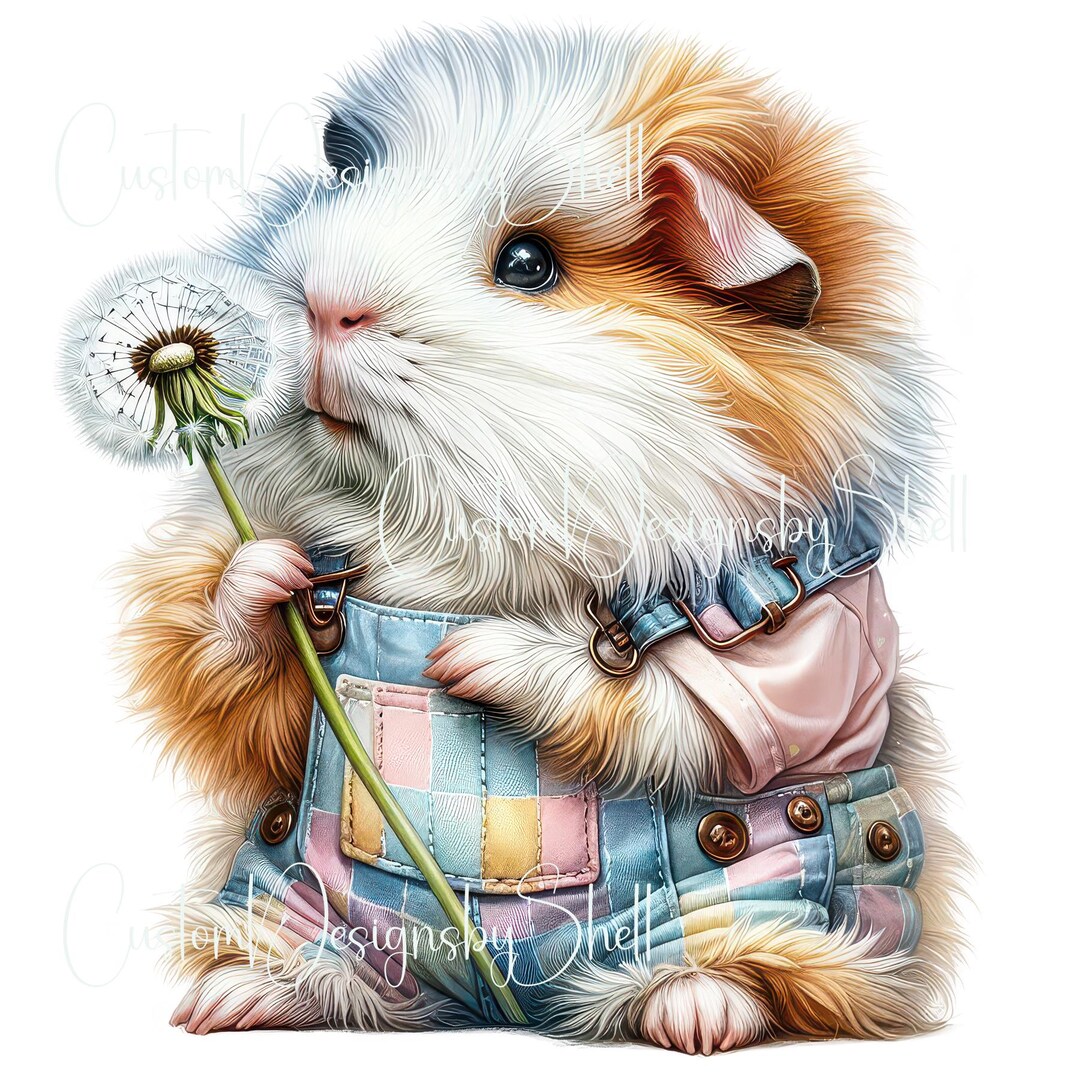 Printed Decal Vinyl Sticker Ginnie Pig Dandelion Squeak Wishes - Etsy