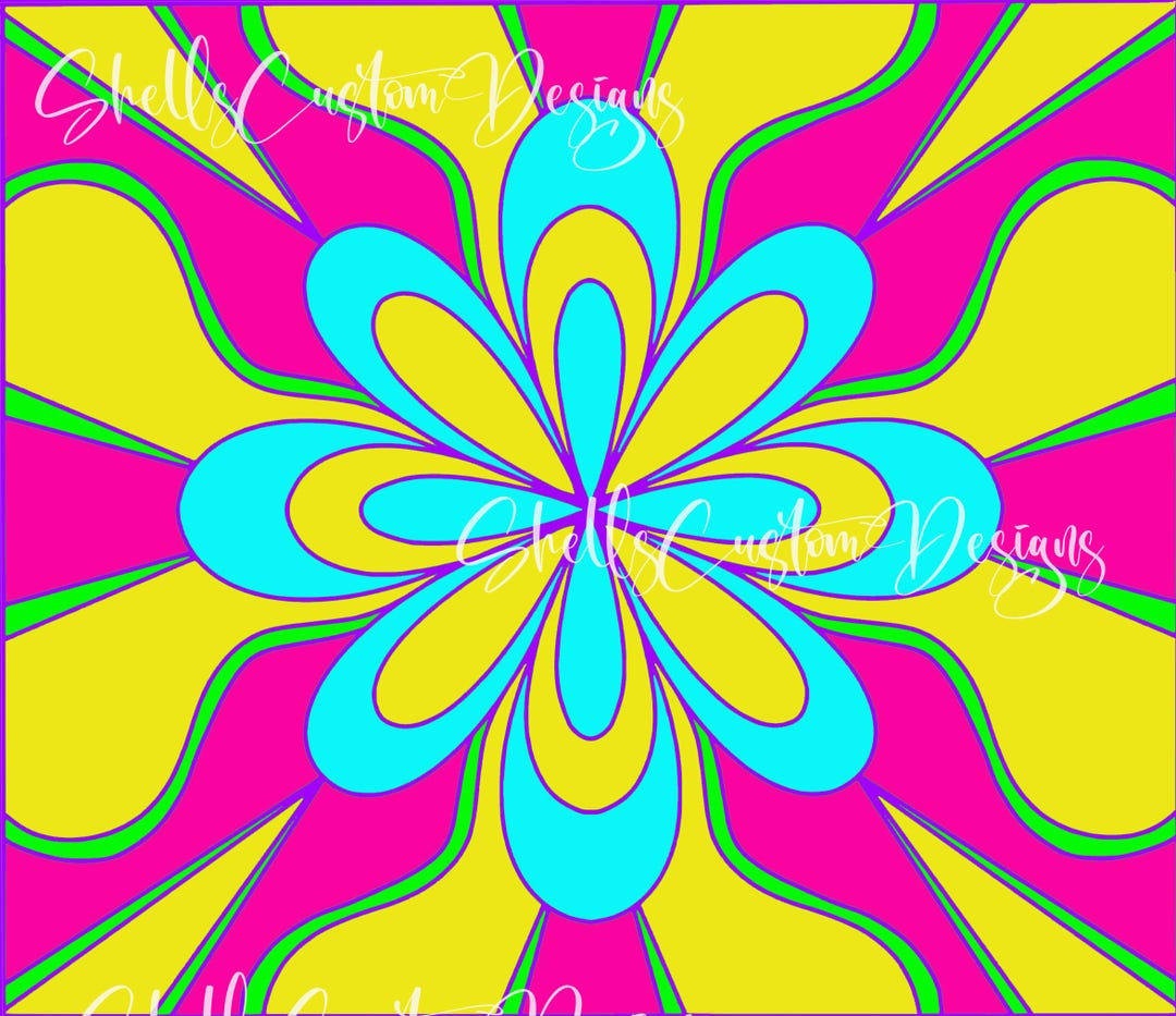 Funky Flower Floral 2 Tumbler Template SVG Cut File - Etsy