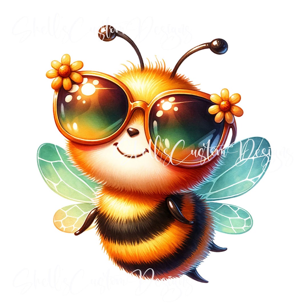 Printed Decal Bee Wild Honey Bees Sun Glasses Decal - Etsy