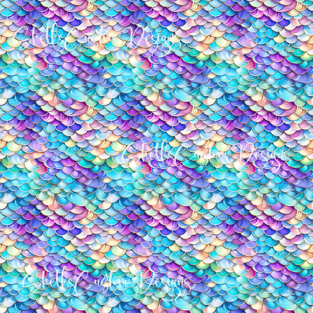 12x12 Printed Vinyl Rainbow Fantasy Mermaid Dragon Fish Scales Purple ...