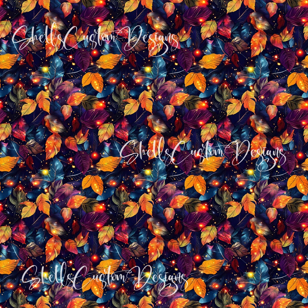 12x12 Printed Vinyl Fall Leaves Maple Purple Blue Gold Yellow Red - Etsy