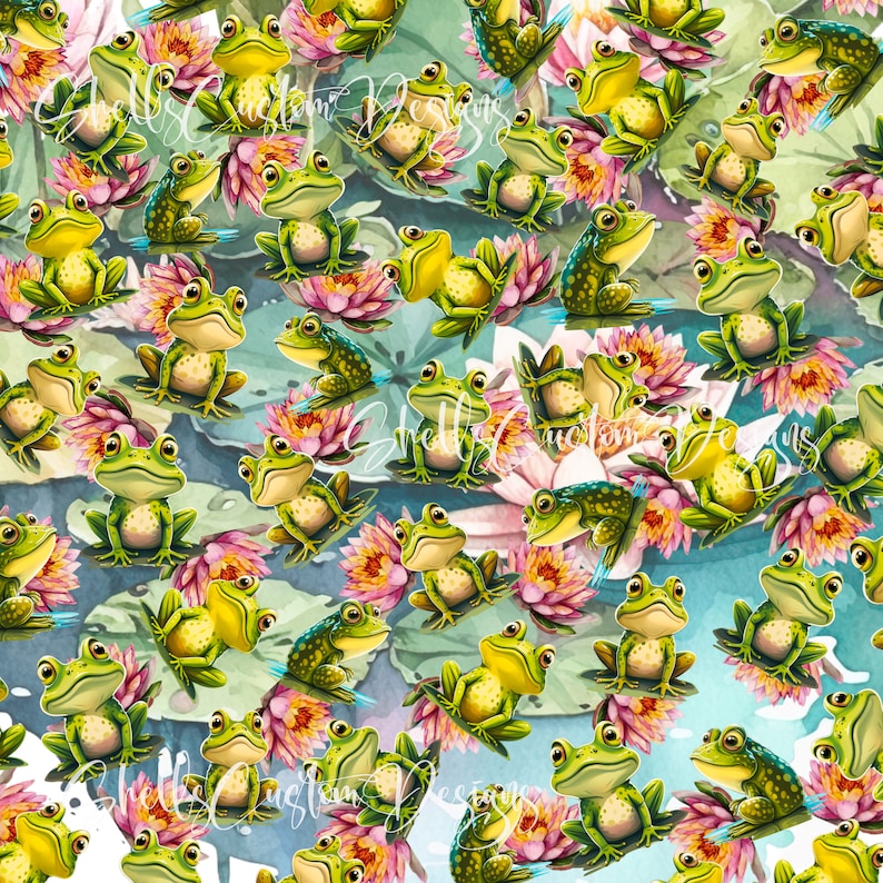 12x12 Printed Vinyl Frogs Lilly Pads - Etsy