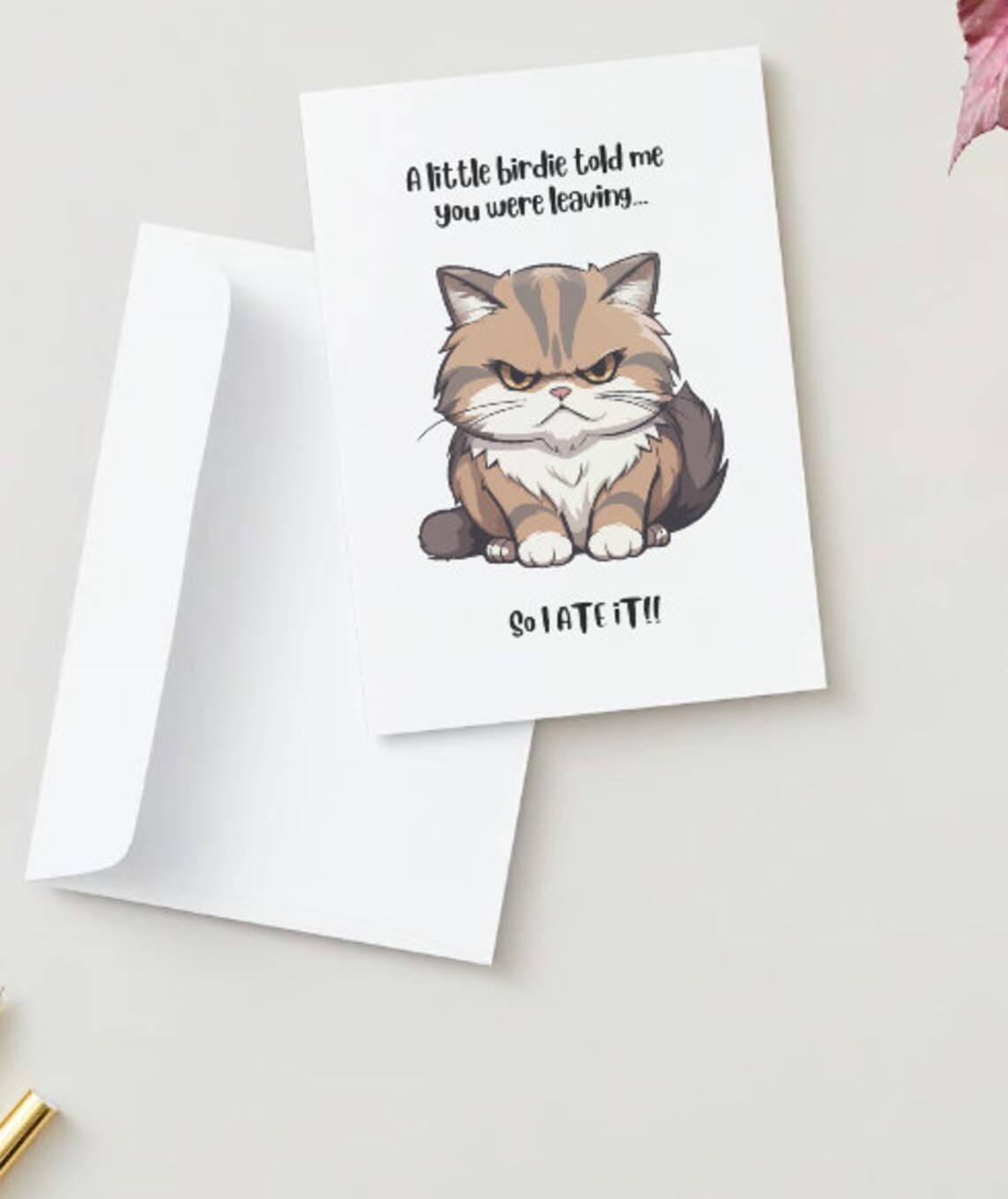 PRINTABLE FAREWELL Cat Card, Digital Farewell Card, Funny Goodbye Card ...