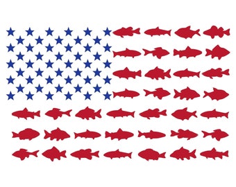 American Flag Fish - Etsy
