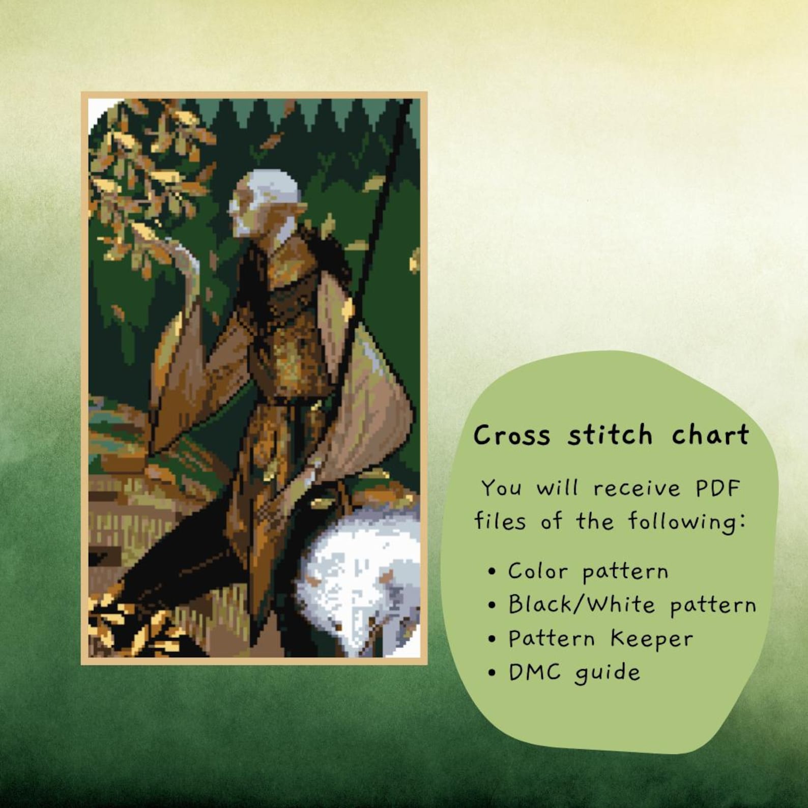 Solas Cross Stitch Pattern - Dragon Age Inquisition Tarot Card - Etsy