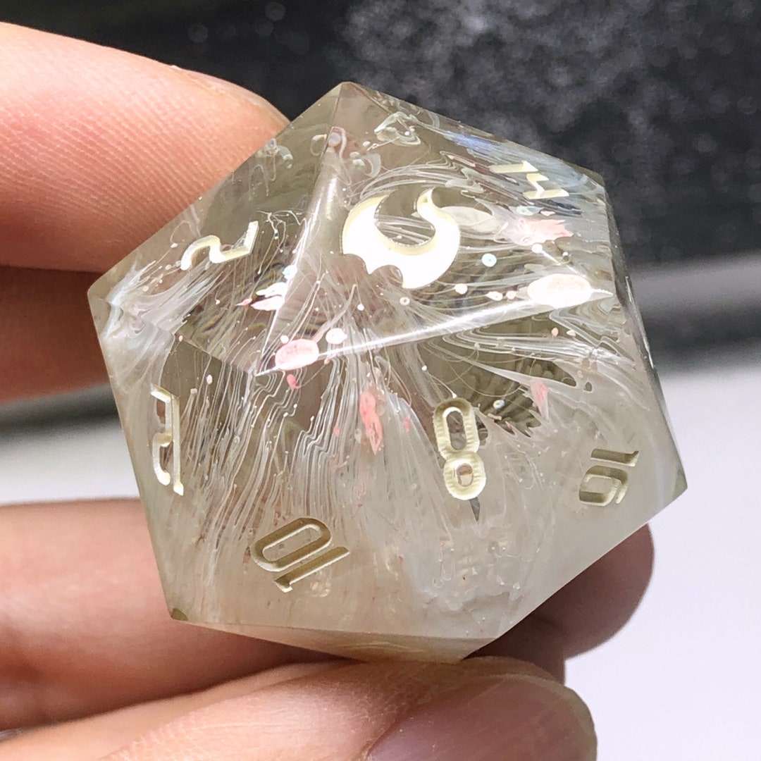 Magic Mist Petri Dish Art - 30mm Resin D20 Dice, Large Handmade Dice, D ...