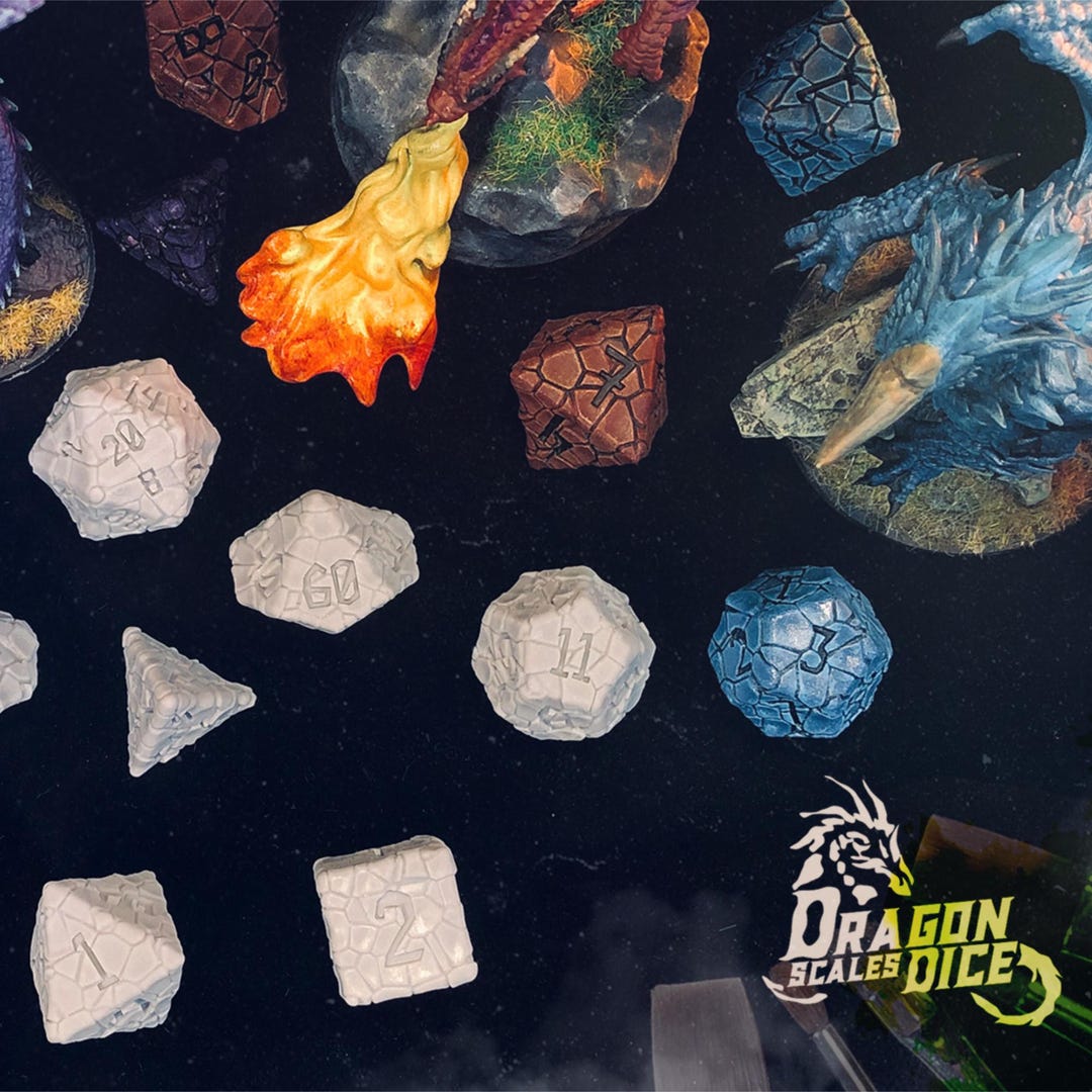 Dragon Scales Dice, 3D Printed Resin Dice Set, D&D Dice Set, Dungeons ...
