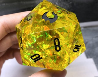 Fantasy Dice in Dice Embedded Art 50mm Resin D20 Dice, Large Handmade ...