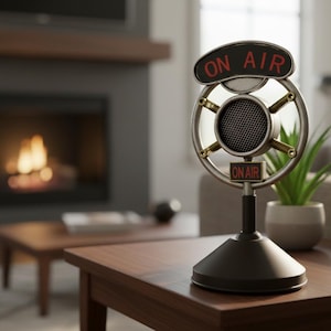 Handcrafted Vintage Style Metal Microphone – Unique Tabletop Decor - Etsy