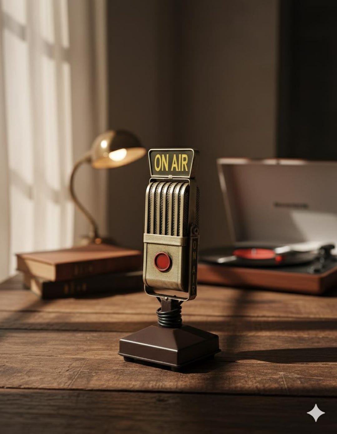 Handmade Metal Microphone Sculpture - Industrial Desk Decor - Retro ...