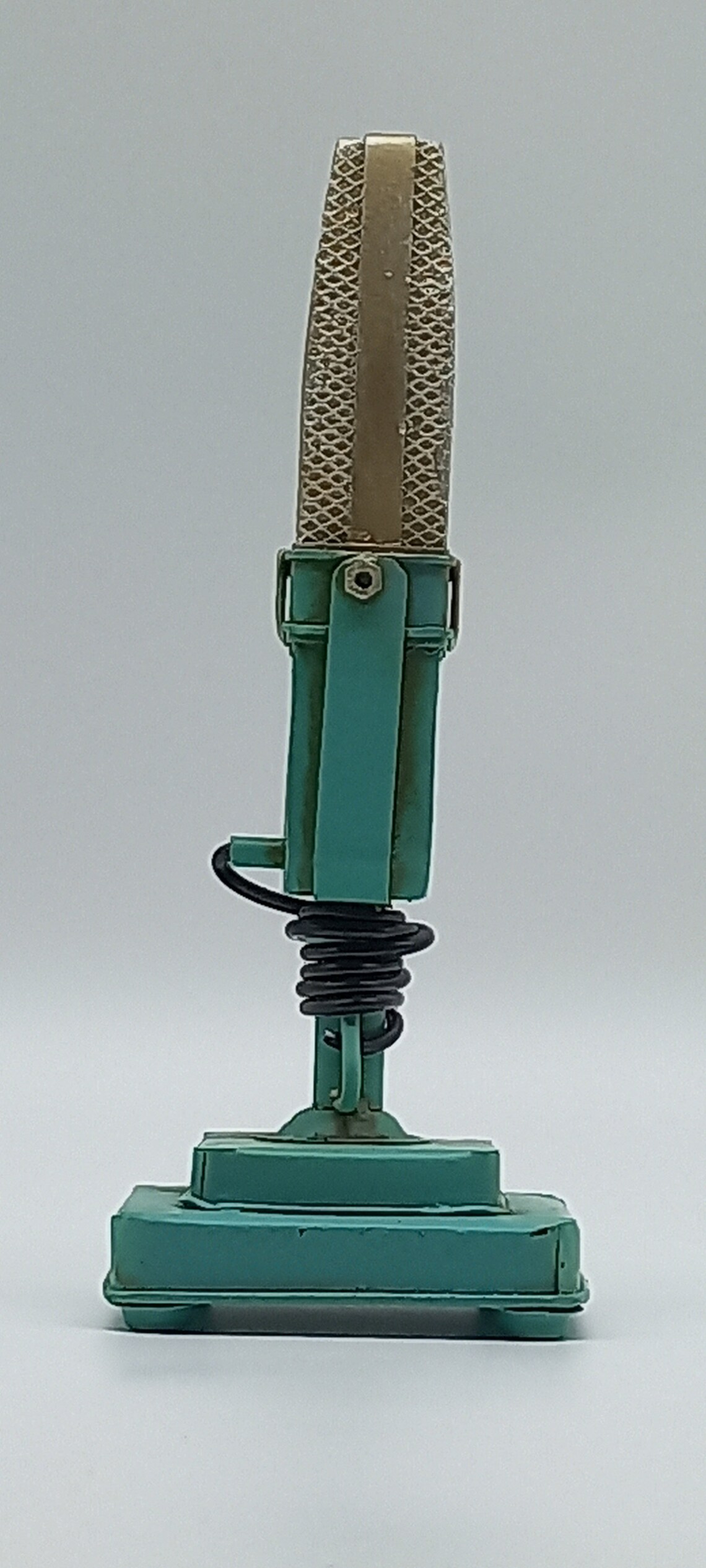 Vintage Style Handmade Metal Microphone Model - Decorative Retro Accent ...