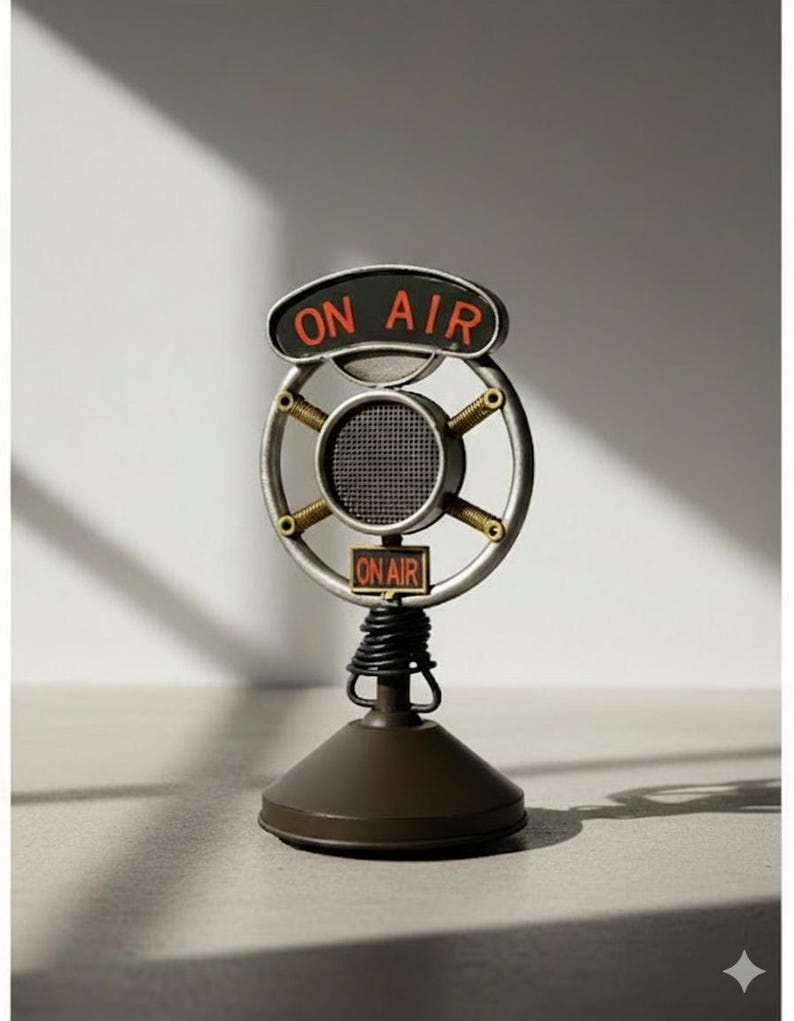 Handcrafted Vintage Style Metal Microphone – Unique Tabletop Decor - Etsy