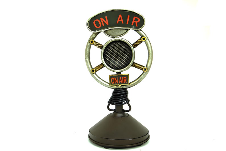 Handcrafted Vintage Style Decorative Metal Microphone Unique Object ...