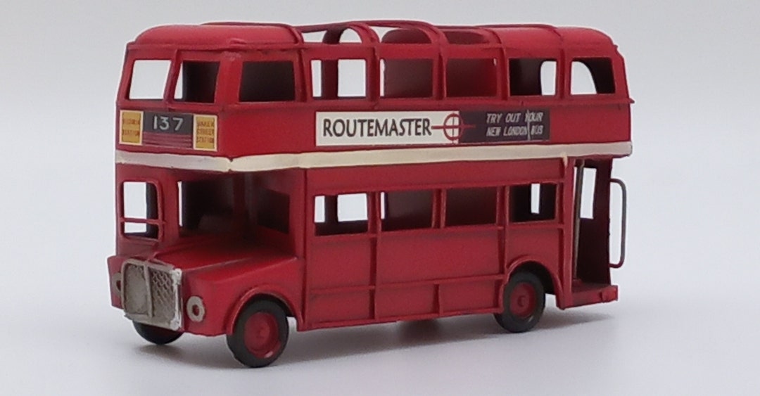 Decorative Metal Car British London City Bus Pencil Case Tumbled ...