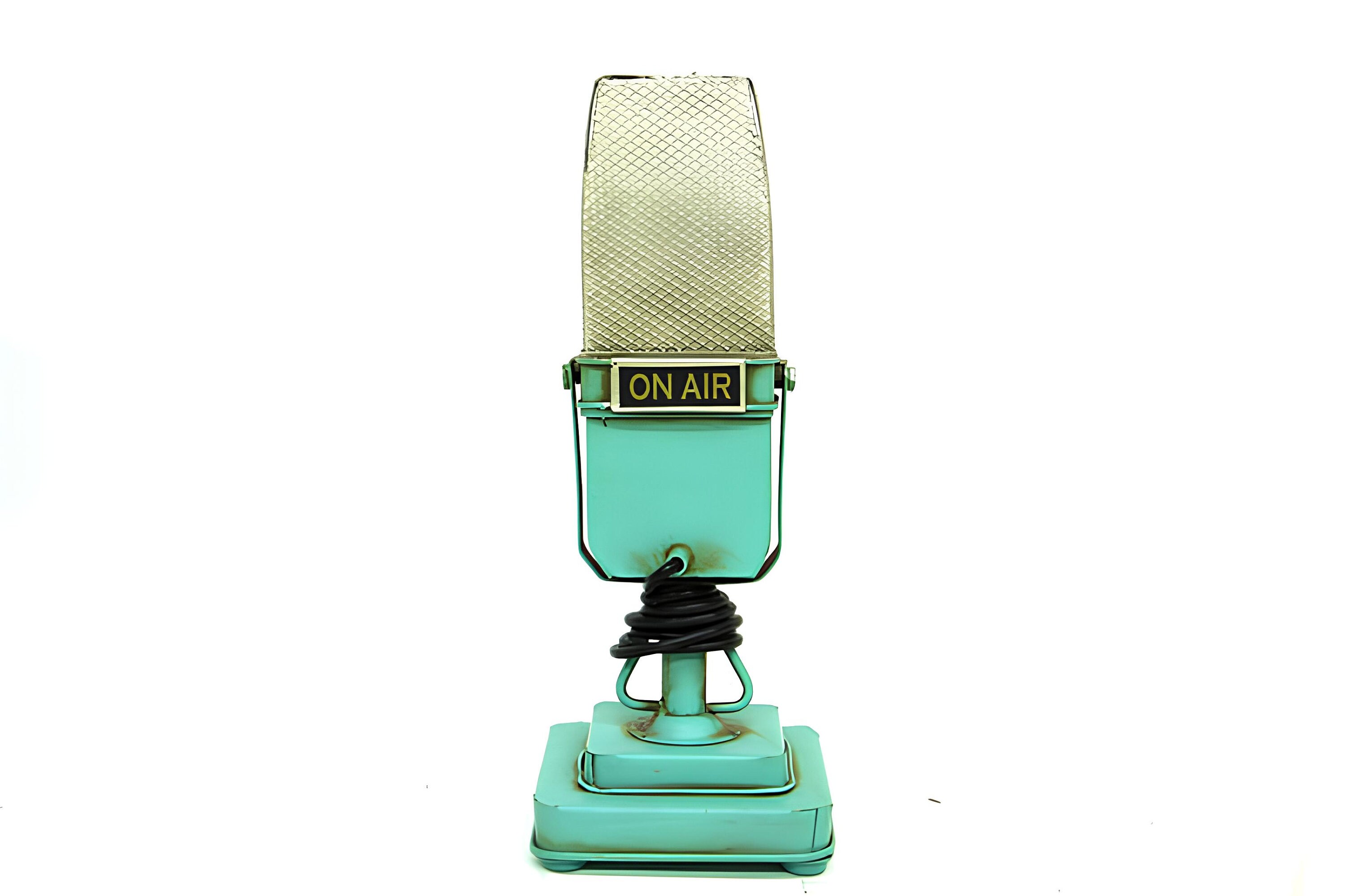 Handmade Vintage-style Decorative Metal Microphone | Unique Object ...